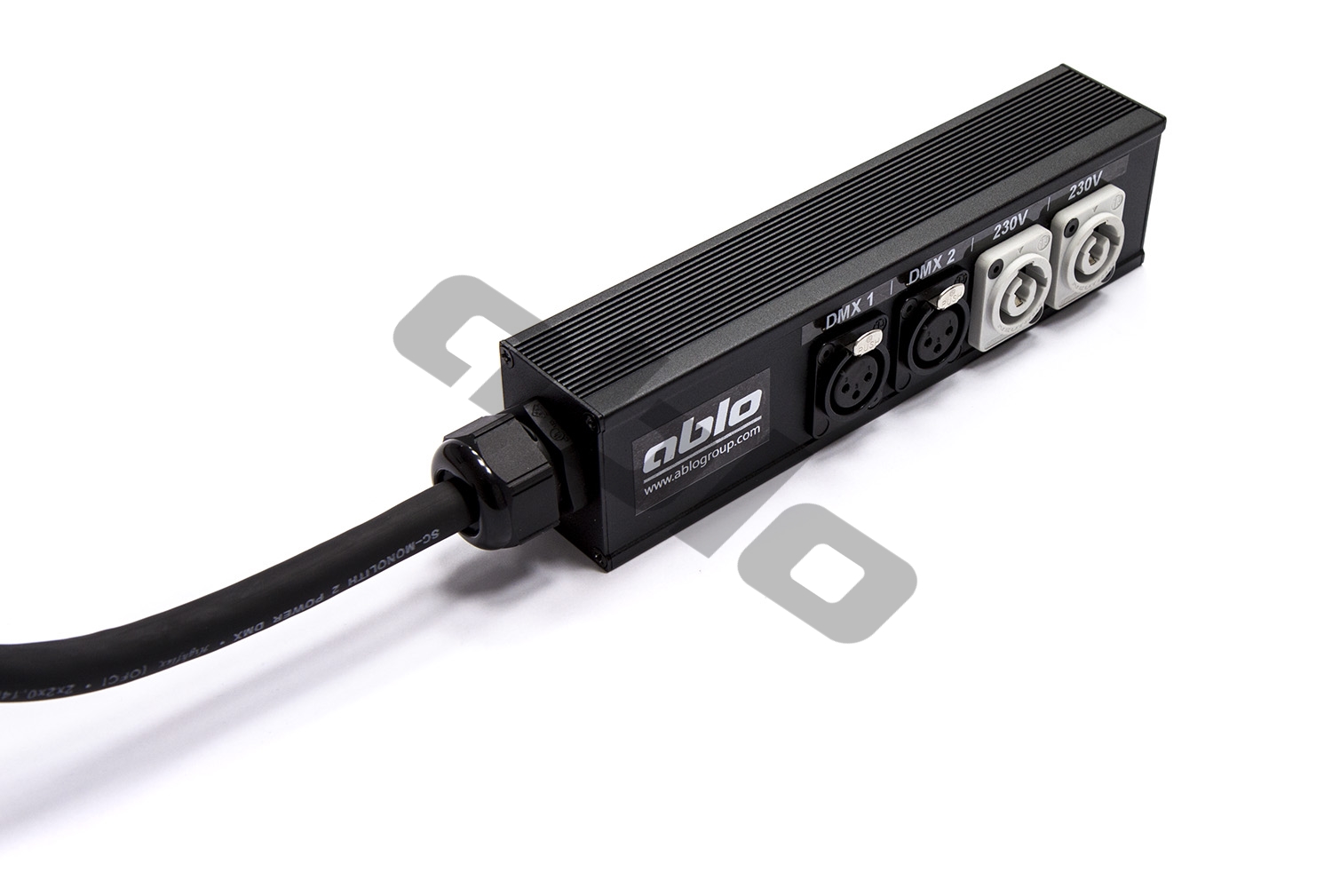 Stagebox / spliter 2x DMX + 2x 230v hybryda, multicore stagebox