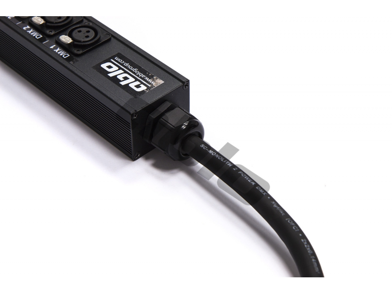 Stagebox / spliter 2x DMX + 2x 230v hybryda, multicore stagebox